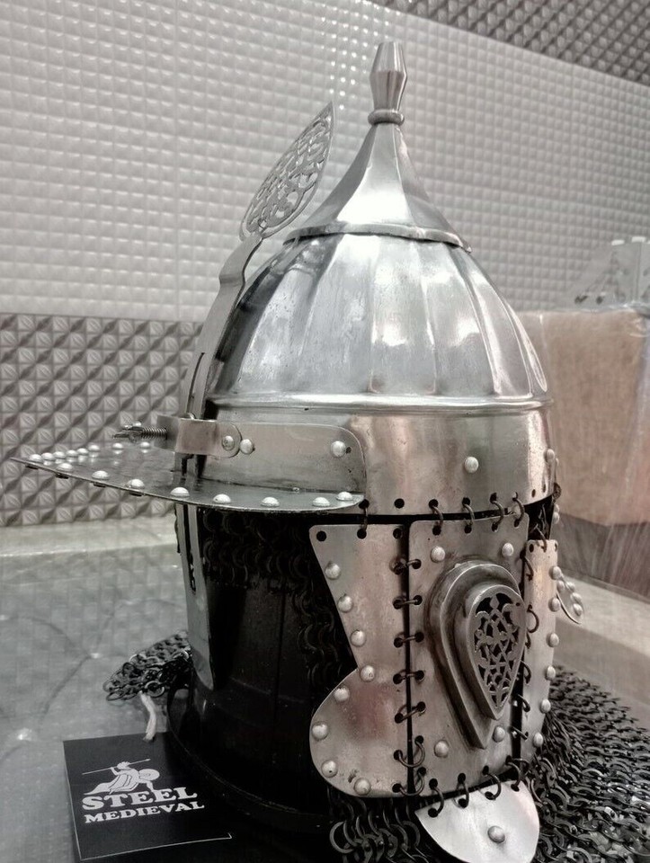 Armor Turkish Helmet With Riveted Chain Medieval Ottoman Islamic Helmet ...