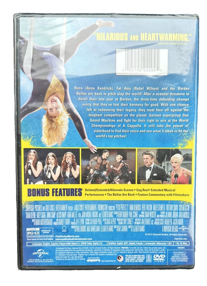 Pitch Perfect 2 (DVD, 2015) New Anna Kendrick, Rebel Wilson, Adam ...