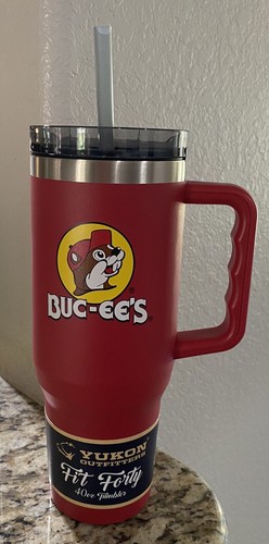 Buc-ee's Yukon Outfitters 40 oz Tumbler Thermal Cup Red With Handle ...