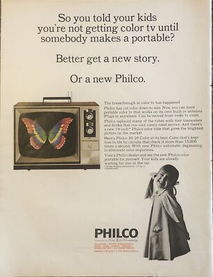 1966 Philco Portable TV PRINT AD Color Breakthrough VTG 1960s Get ...