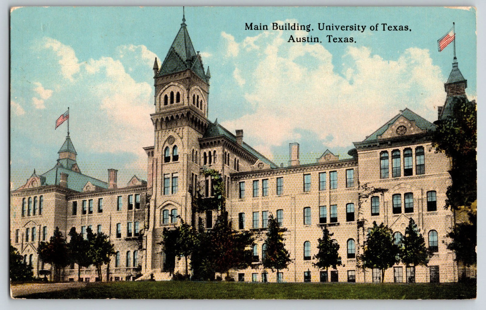 Postcard Austin Texas - University of Texas Main Building - Posted | eBay