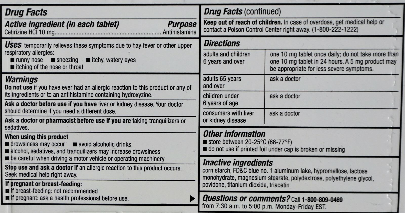 Member's Mark Aller-Zyr Antihistamine Indoor/Outdoor Allergy Relief ...