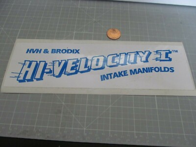 VINTAGE HI-VELOCITY BLUE Sticker / Decal RACING OLD STOCK ORIGINAL ...