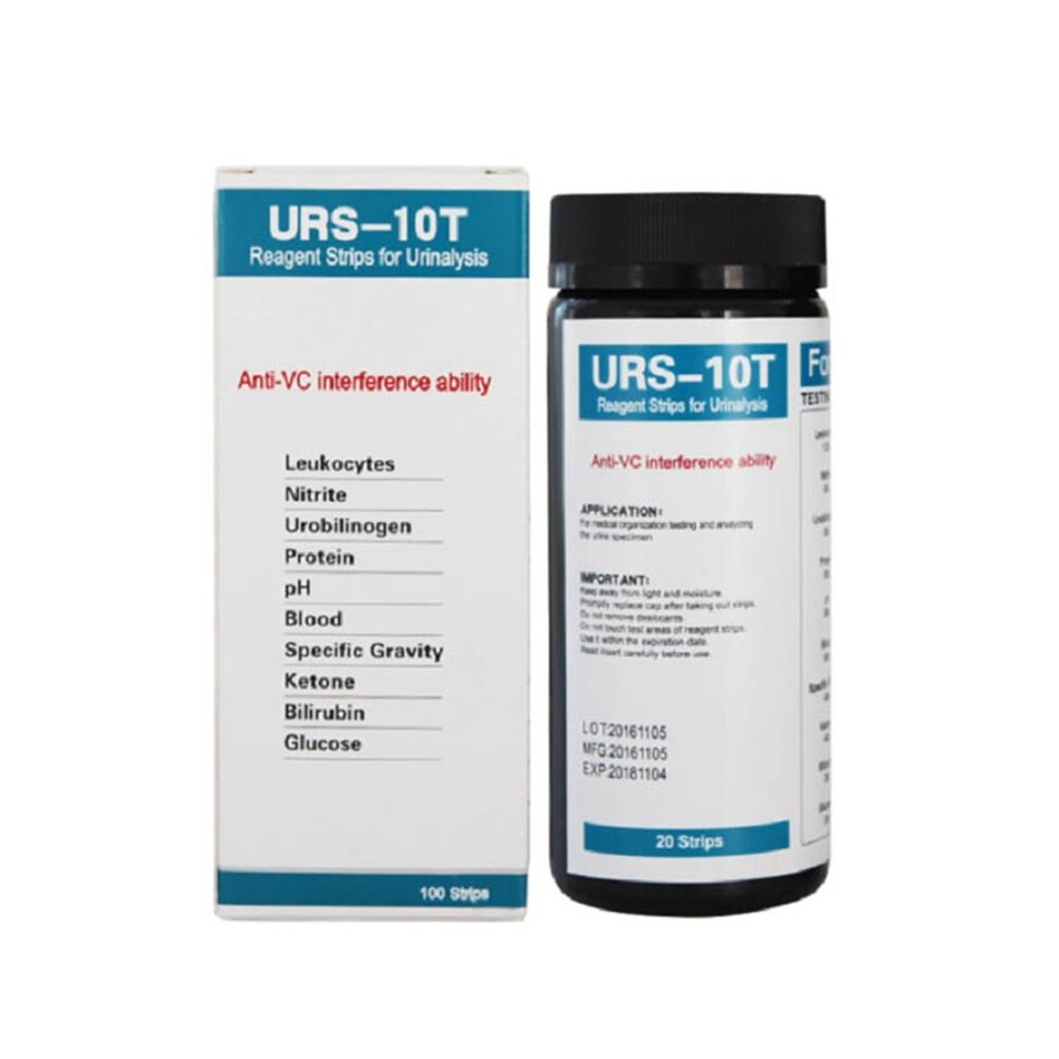 100 Strips URS-10T Reagent Urinalysis Strips 10 Parameters Urine Test ...