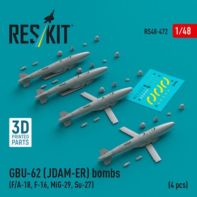 GBU-62 JDAM-ER Bombs 4 pcs 1:48 3D Printed ResKit RS48-0472 | eBay ...