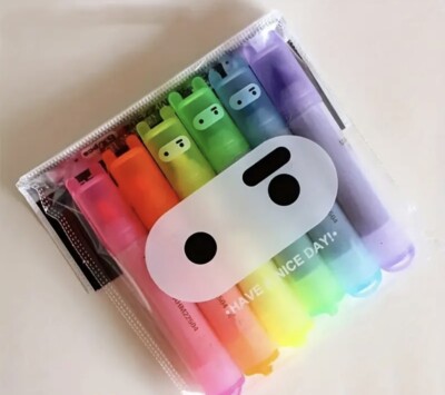 6 Color Mini Highlighter Set, Vibrant High Quality Creative | eBay