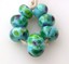 TURQUOISE AMAZON Frit * graduated handmade lampwork glass beads TANERES ...