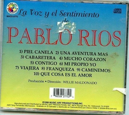 Pablo Rios la Voz Année El Sentimiento De Mi Propio Yo Neuf CD 1998 | eBay