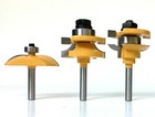 3 pc 1/4" SH Cove Raised Panel and Round Rail & Stile Router Bit Set S ...