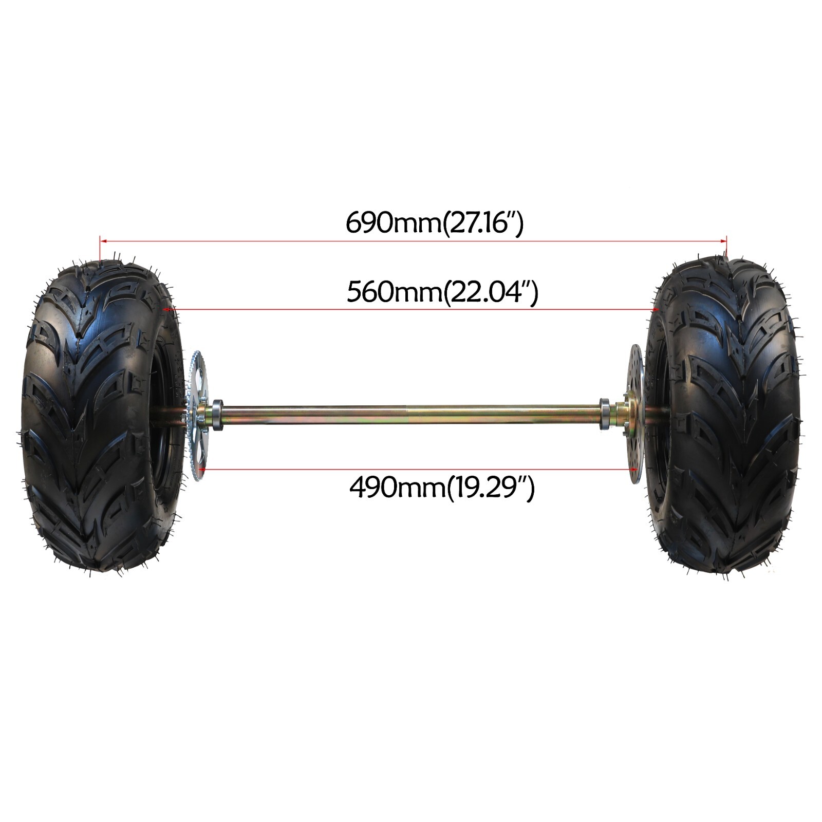 740mm Go Kart Rear Axle Kit Wheels +Front Steering + 72V 3000W Motor ...