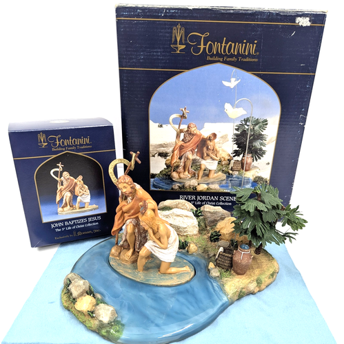 Fontanini River Jordan Scene Retired Signed 5" John Baptizes Jesus ...