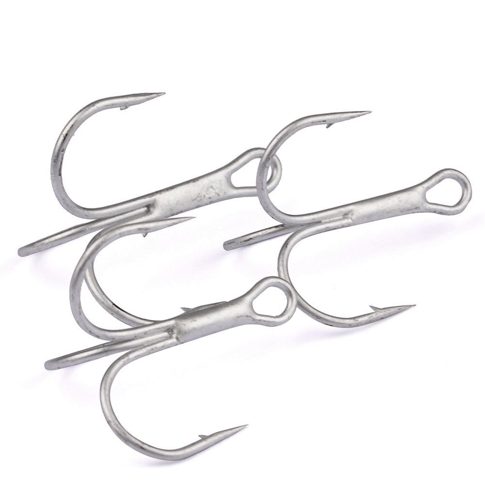 2pcs Fishing Tackle Fishhooks Treble Jig High Carbon Steel Hook Durable ...
