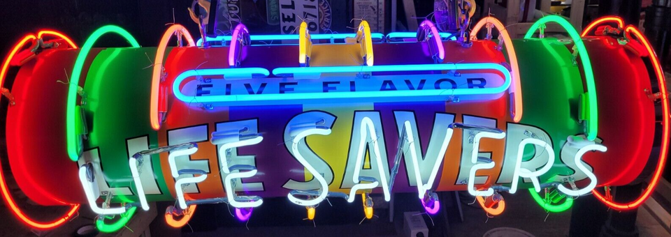 New Lifesavers Roll Painted Neon Sign 62 IN W x 18 IN Diameter | eBay