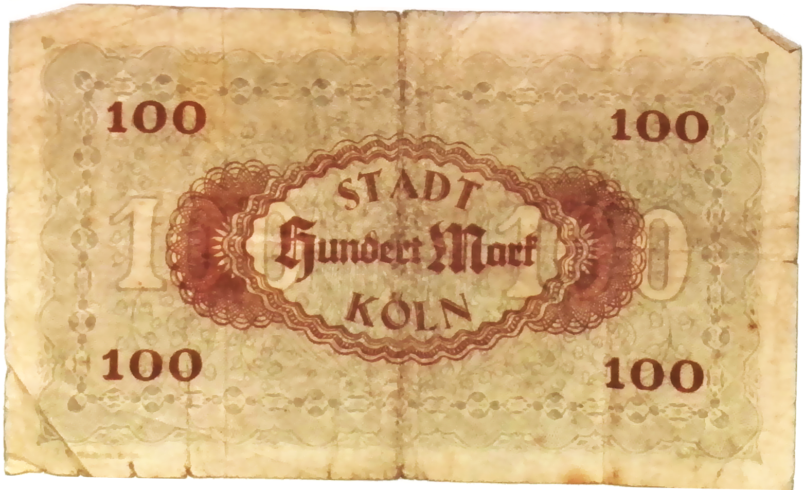 1922 Germany KOLN 100 Mark Banknote Well circulated | eBay