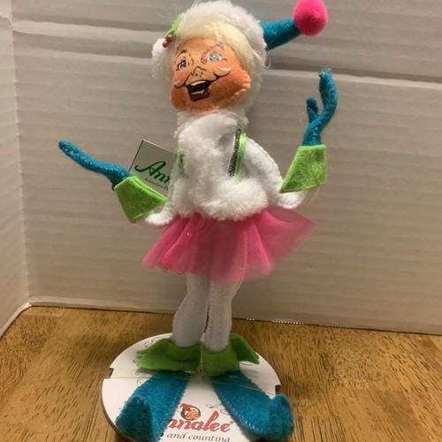 Annalee Dolls 9” Winter Whimsical Girl Elf 2012 Pink Turquoise Lime ...