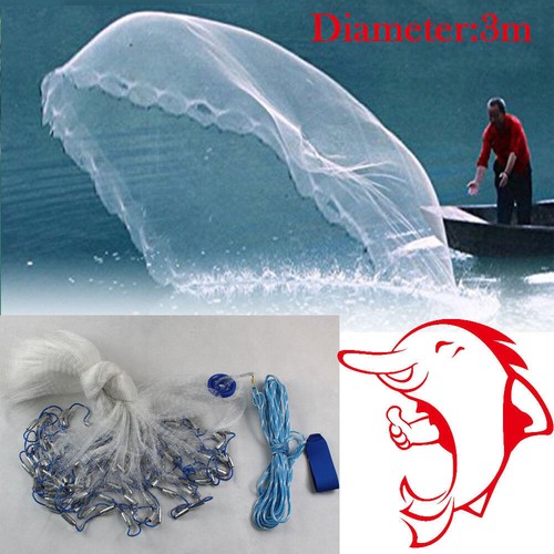 Top Pocket Prawn Cast Net 18 FT, 22 FT Drop; Mono Best Quality Chain ...