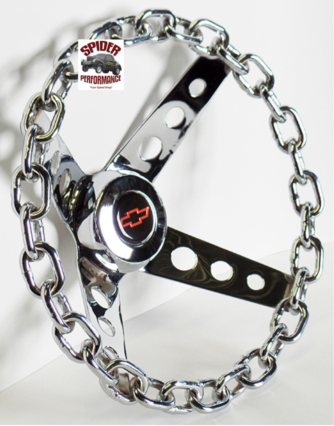 1953-1954 Chevrolet Steering Wheel Red Bowtie 11" Chrome Chain | Grant ...