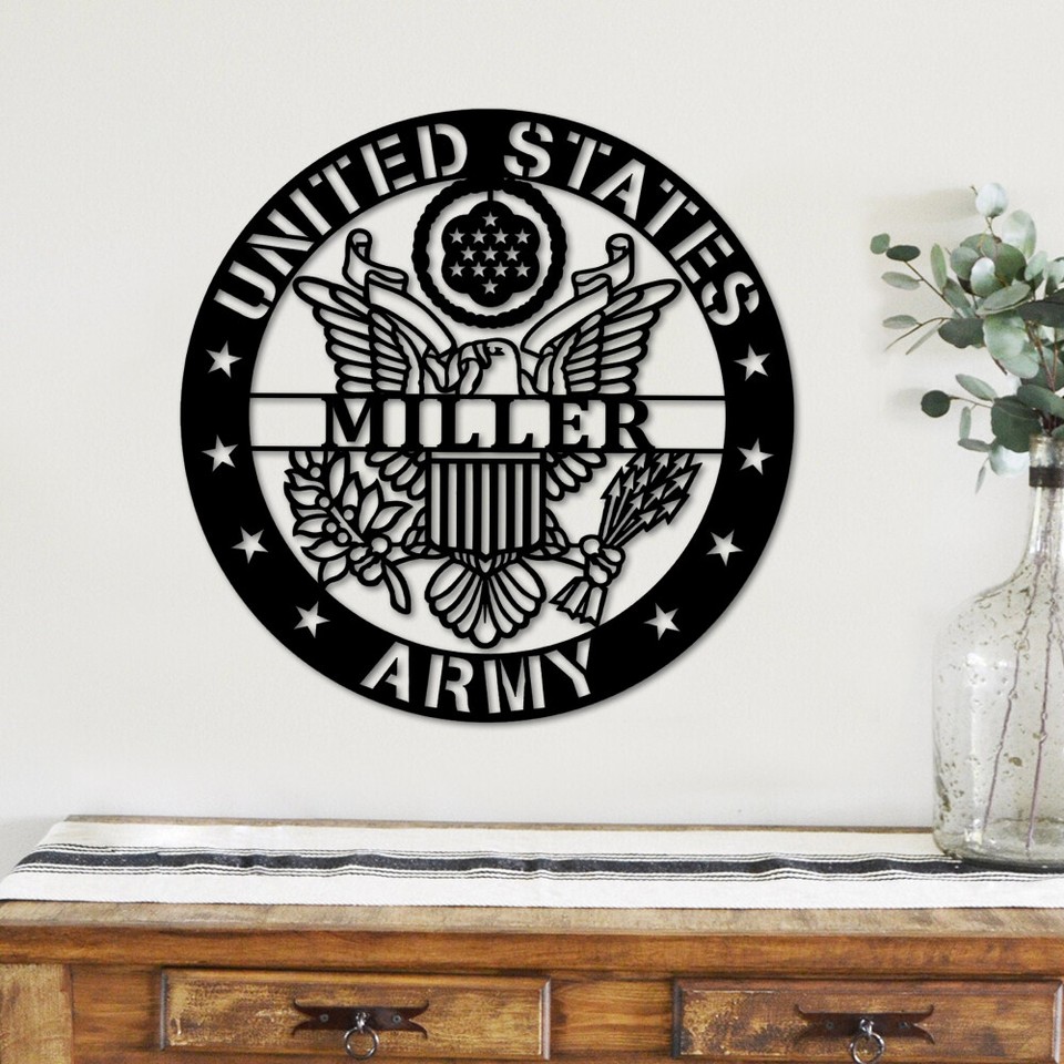 Personalized US Army Metal Signs, Military Soldiers Veterans Day Wall ...