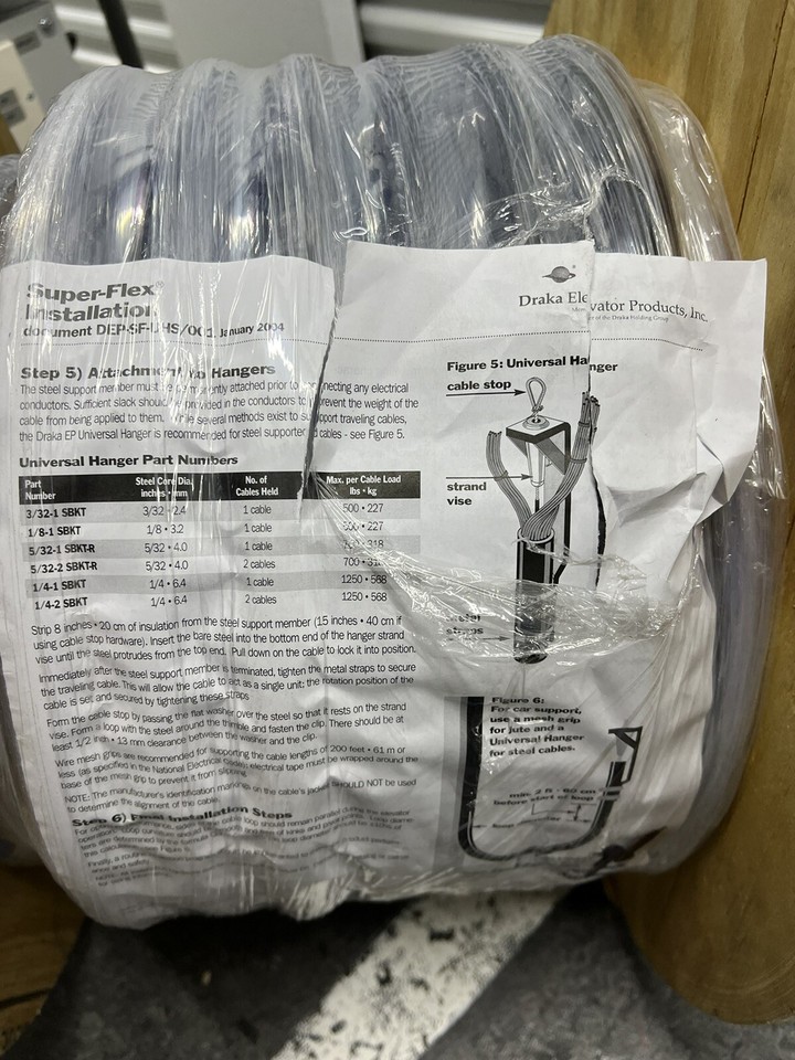 DRAKA ELEVATOR CABLES Super-Flex Traveling Cable Type ETT/300v 100FT | eBay