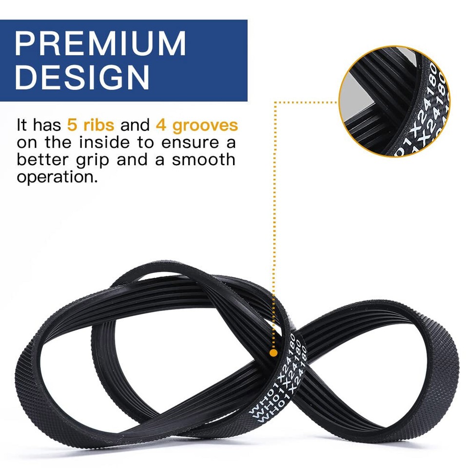 WH01X24180 Washer Drive Belt for GE 290D1101P002, AP6024314, PS11736832 ...