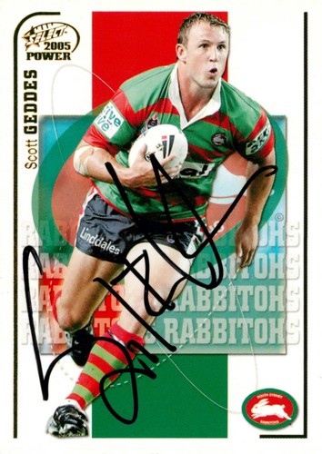 Signed 2005 SOUTH SYDNEY RABBITOHS NRL Card SCOTT GEDDES | eBay Australia