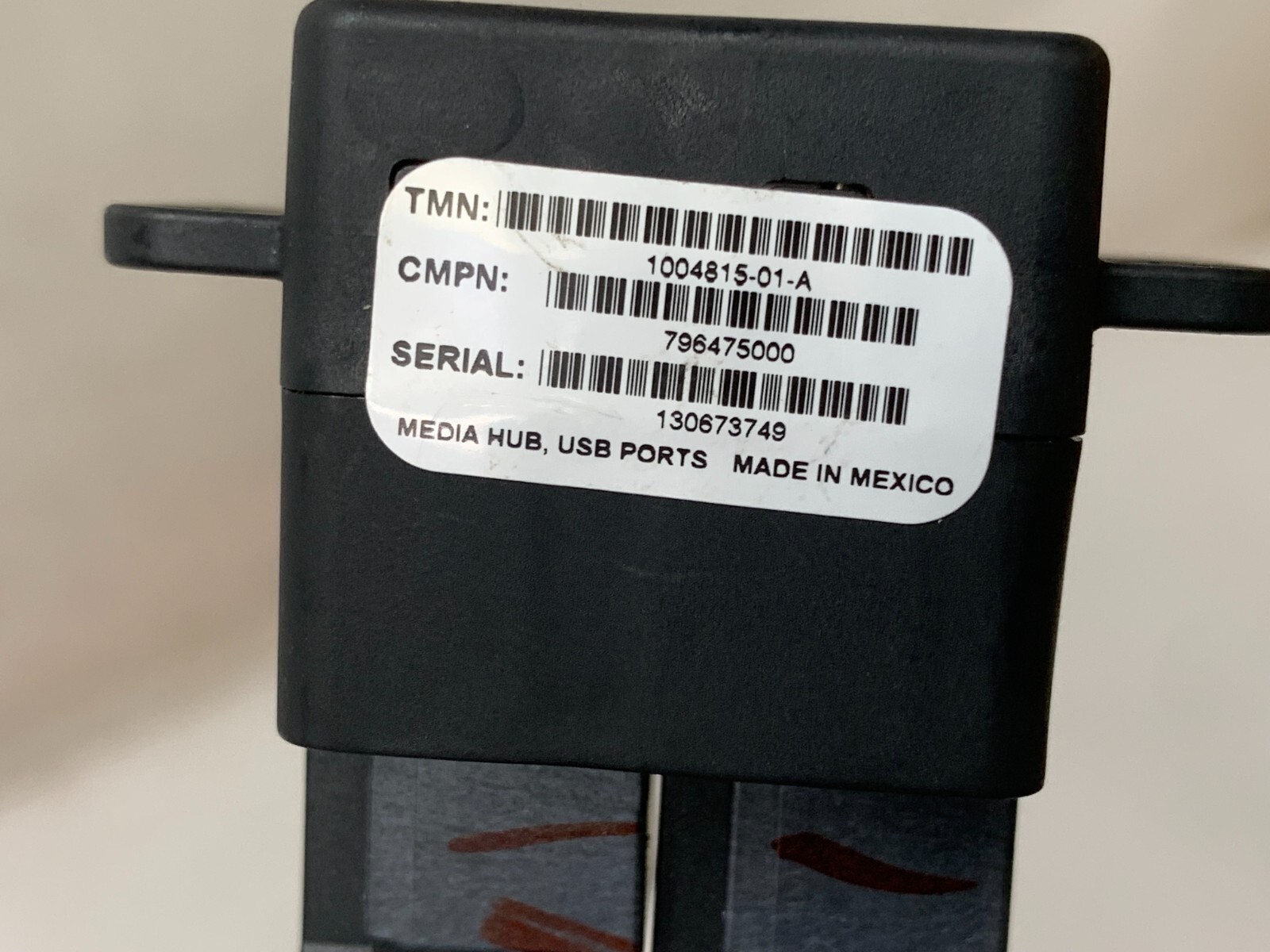 12-21 TESLA MODEL S FRONT OUTLET INLET USB CABLE CONNECTOR WIRE, OEM ...