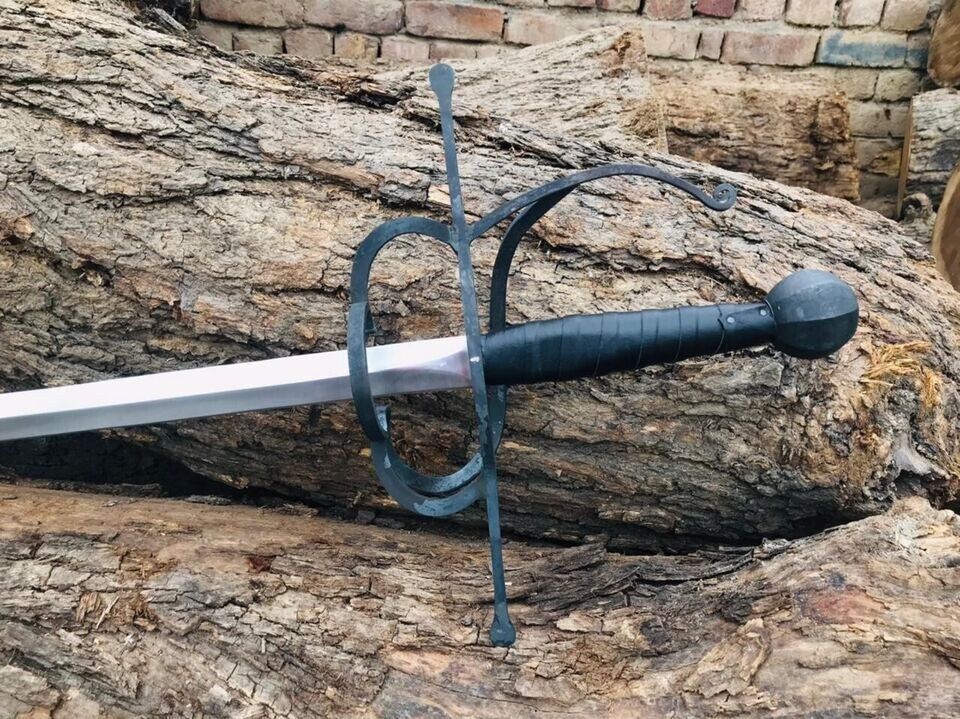Custom Handmade Carbon Steel Medieval Standard Rapier Sword With ...