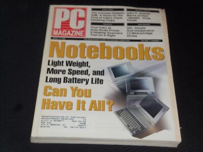 1992 APRIL 14 PC MAGAZINE MAGAZINE - NOTEBOOK COMPUTERS COVER - O 15272 ...