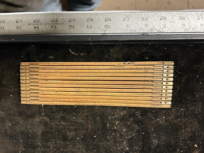 MACHINIST TOOL LATHE MILL Vintage Interlox Folding Slide Wood Ruler ...