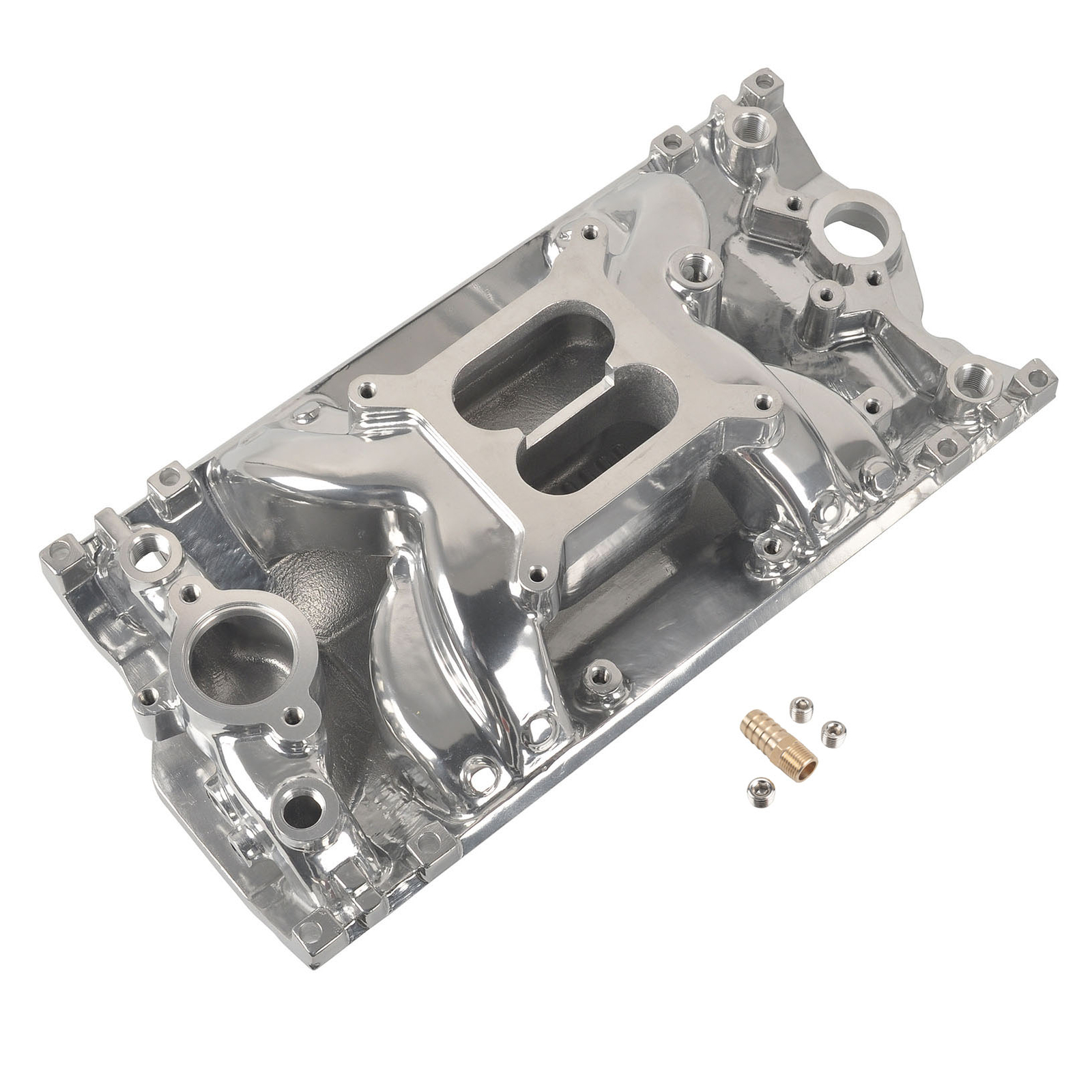 Polished Aluminum Air Gap Intake Manifold For Small Block Chevy Vortec ...