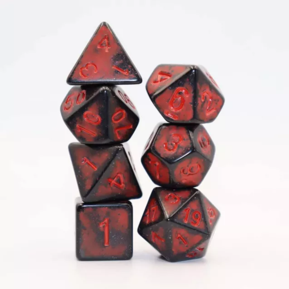 Graffiti Red 7 Dice Set - 5E DND Dungeons Dragons Pathfinder RPG d20 | eBay