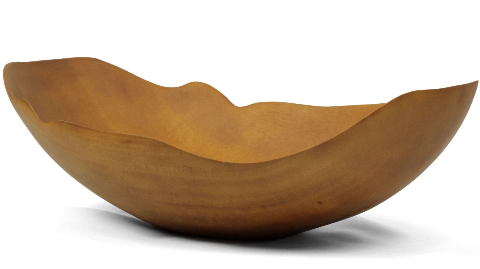 Wooden Wave Edge Boat Bowl Hand turned 16" - Fruit Bread Rolls Snacks ...