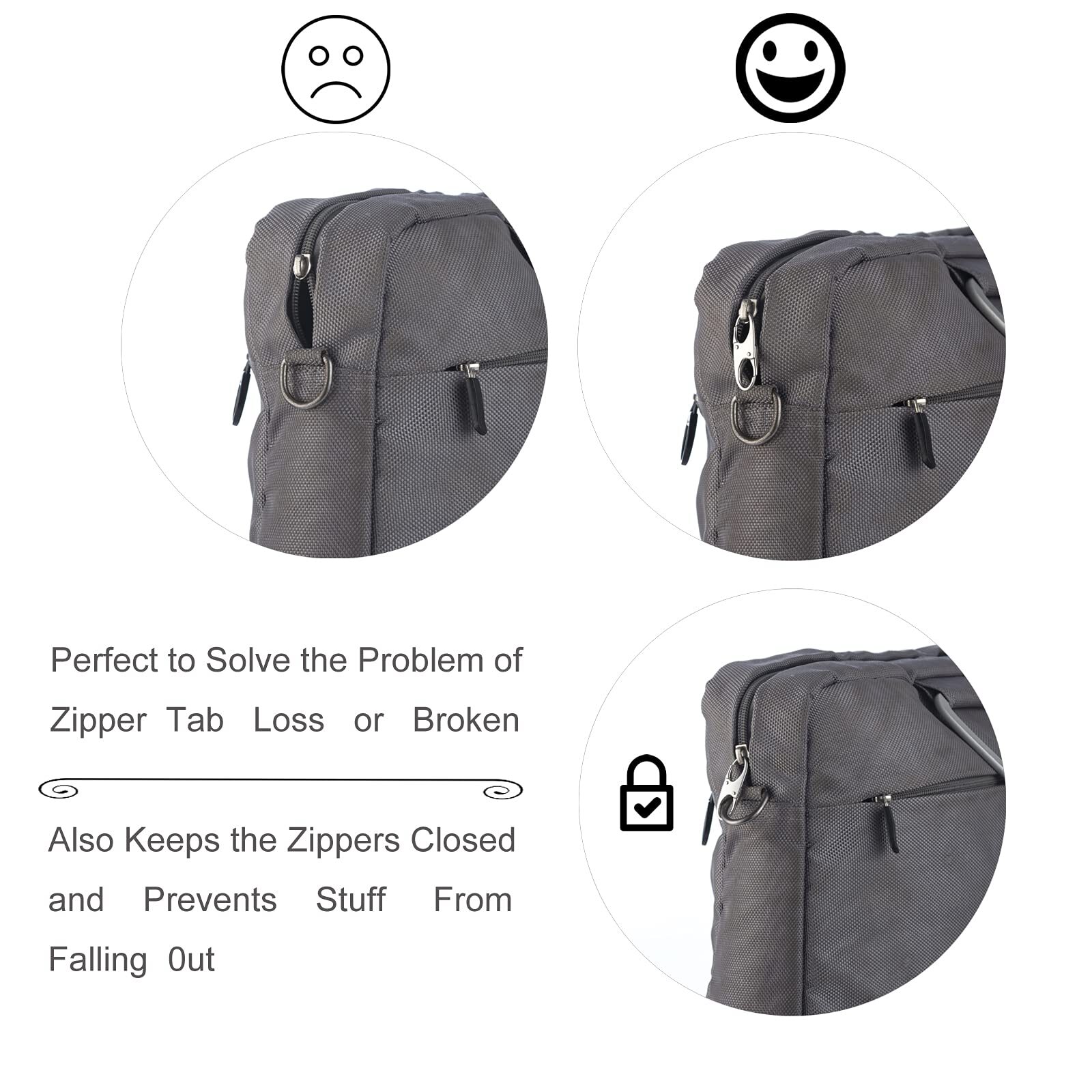 Zpsolution Double Small Carabiner Clips - Zipper Clip Theft Deterrent ...