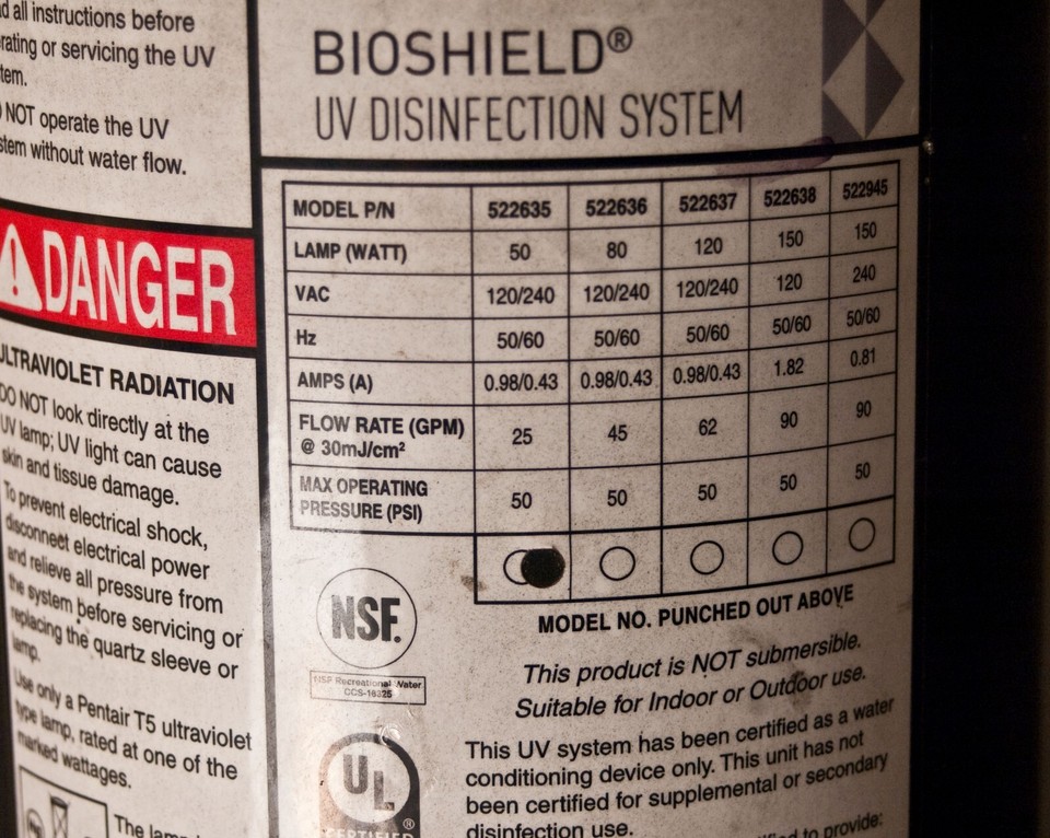 PENTAIR Replacement BioShield UV 50 Watt Housing, Revision 3 (523110 ...