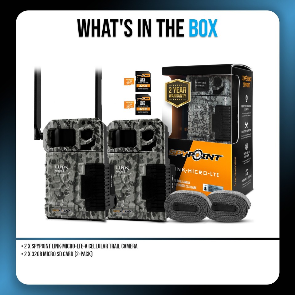 Spypoint LINK-MICRO-LTE-V Cellular Trail Camera with 32GB Micro SD Card ...