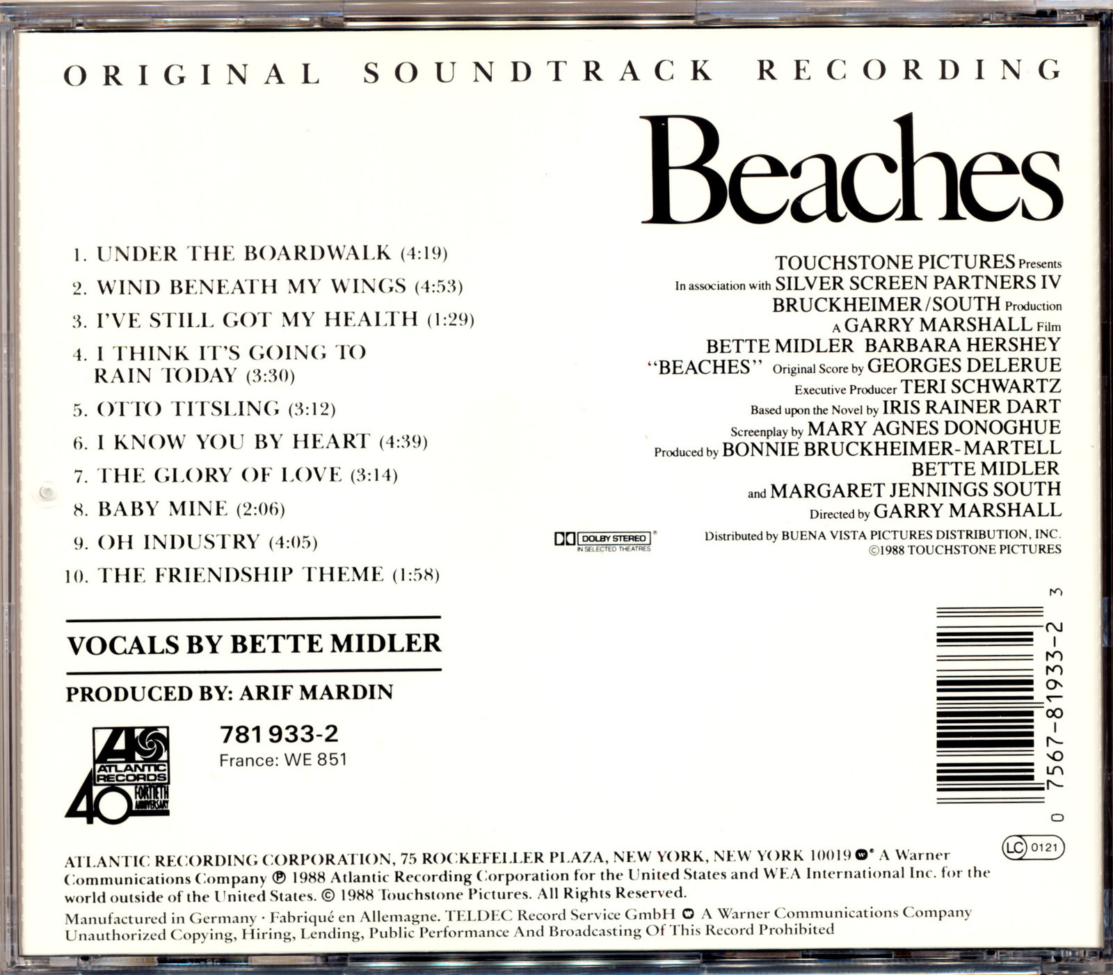 BEACHES Original Movie Soundtrack CD | eBay Australia