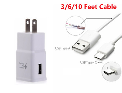 Adaptive Rapid Fast Charger +6/10FT Type-C Cable For LG Stylo 6 5 4 G5 ...