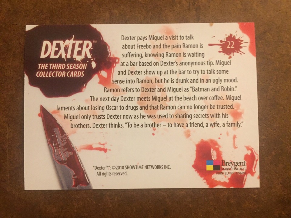 Dexter 22 Dexter Third Season Trading Card S 3 | eBay