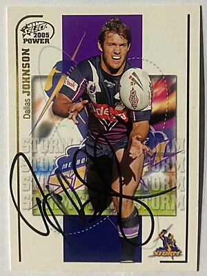 DALLAS JOHNSON MELBOURNE STORM 2005 SELECT NRL POWER SIGNED CARD | eBay