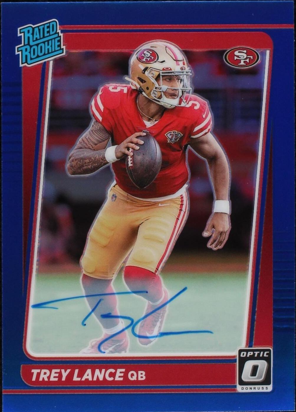 2021 Panini Donruss Optic - Rated Rookie RPS Trey Lance #203 Blue Prizm ...