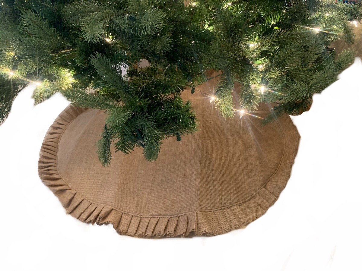 Rustic Burlap Christmas Trees 3ft Snow Flocked Burlap Aspen Fir