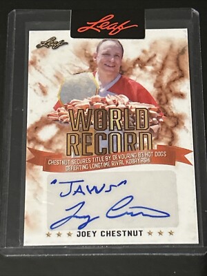 2024 Leaf Joey Chestnut Card - WORLD RECORD- JAWS Inscription Auto /282 ...