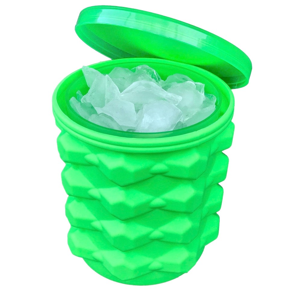 Silicone Ice Cube Maker Ice Tray Bucket for Drinks Cocktail Wine Beer ...