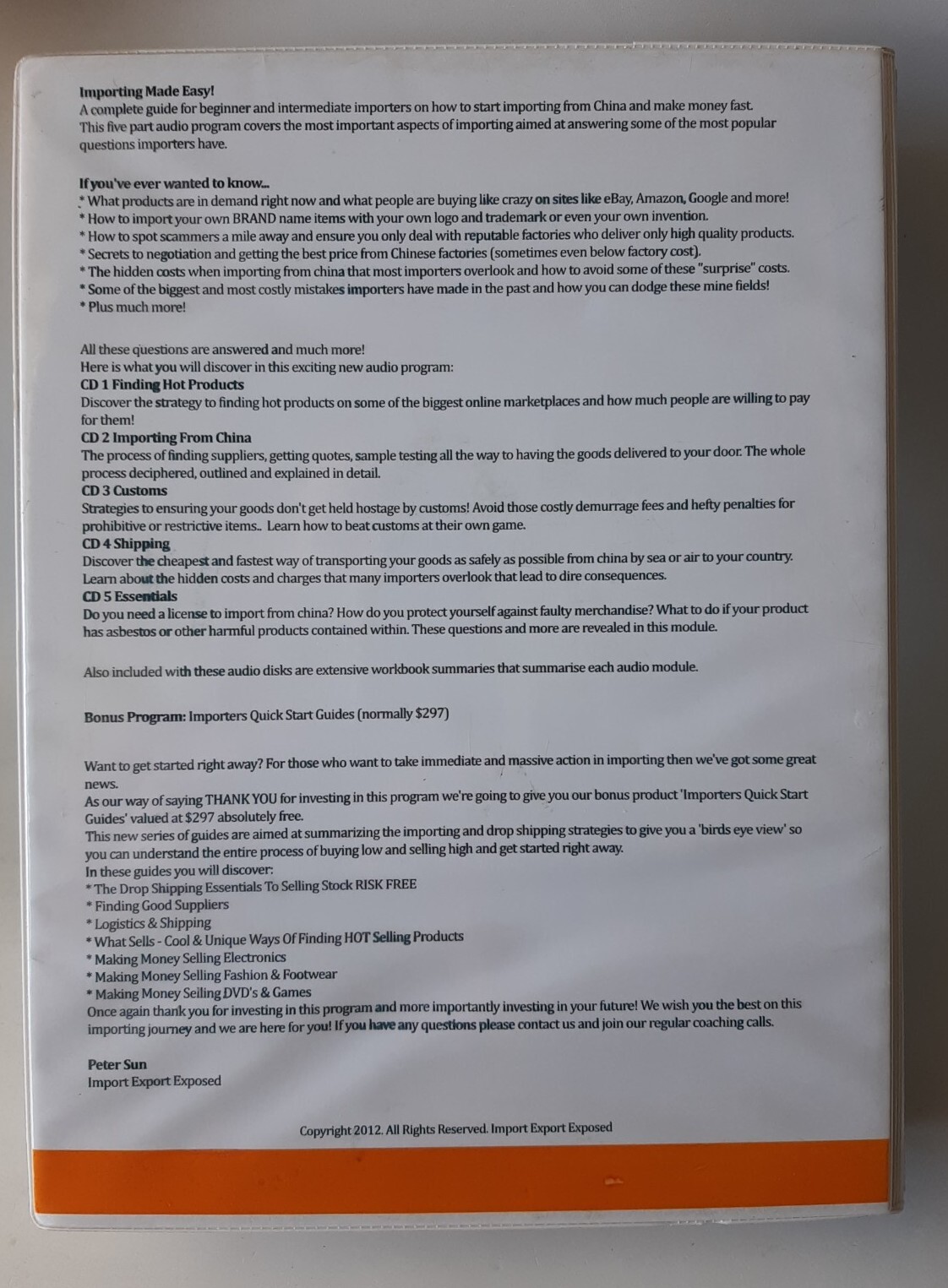 IMPORTING MADE EASY BEGINNERS GUIDE MANUALS BOOKS w CDs 2012 VGC Peter Sun IEE | eBay Australia