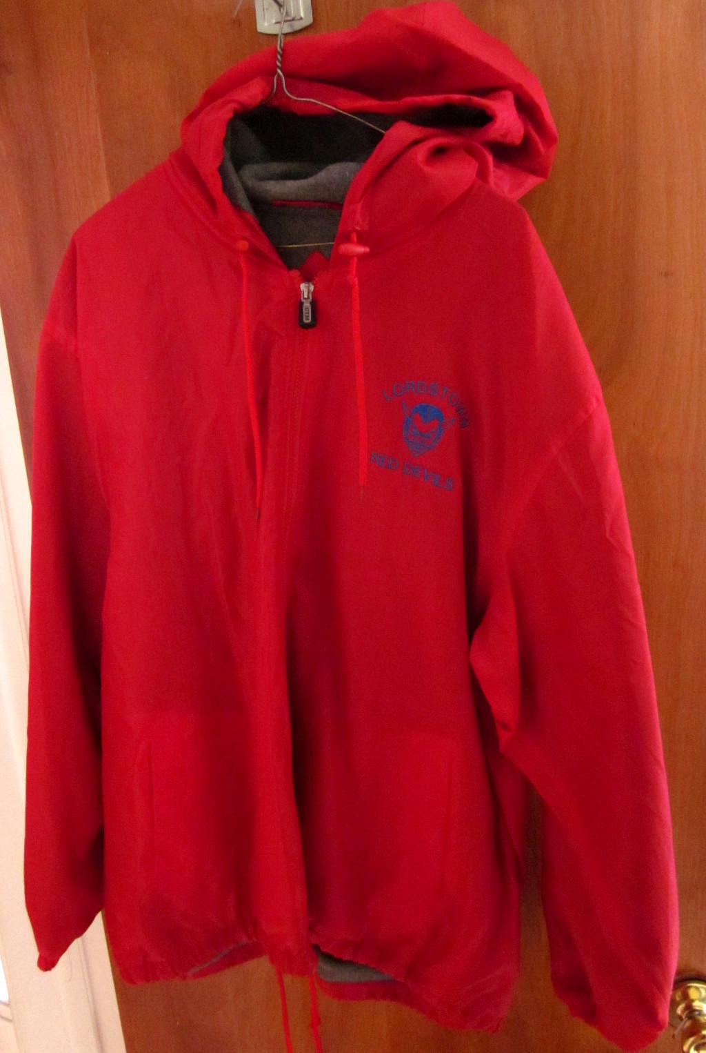 LORDSTOWN RED DEVILS mascot lrg jacket vtg OHIO Warren High School ...