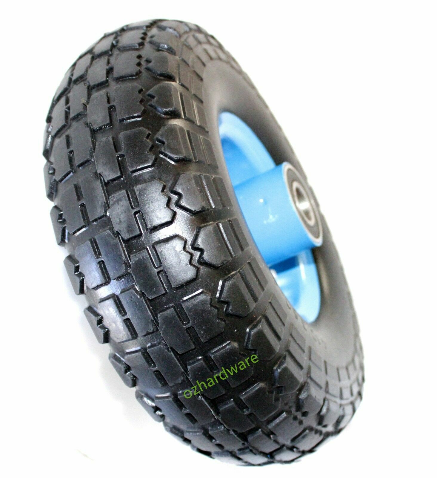 2x 10"Solid Wheels Puncher Proof Tyre Flat Free OFFSET Single Hub 20mm ...