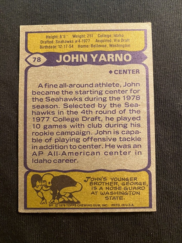 1979 Topps - #78 John Yarno (RC) | eBay
