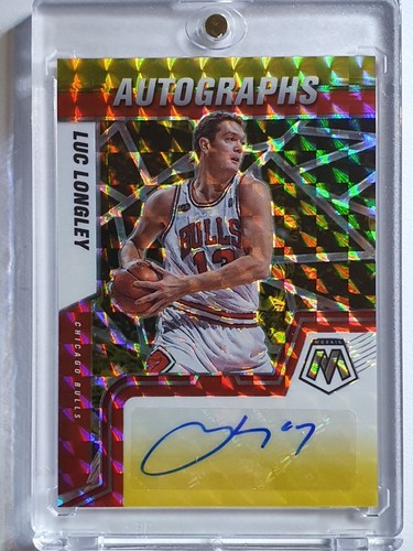 2021 Panini Mosaic Luc Longley AUTO FUSION RED & YELLOW Autographs ...