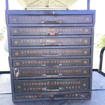 Vintage STROMBERG Carburetor Genuine Cabinet Display Automobile Garage ...