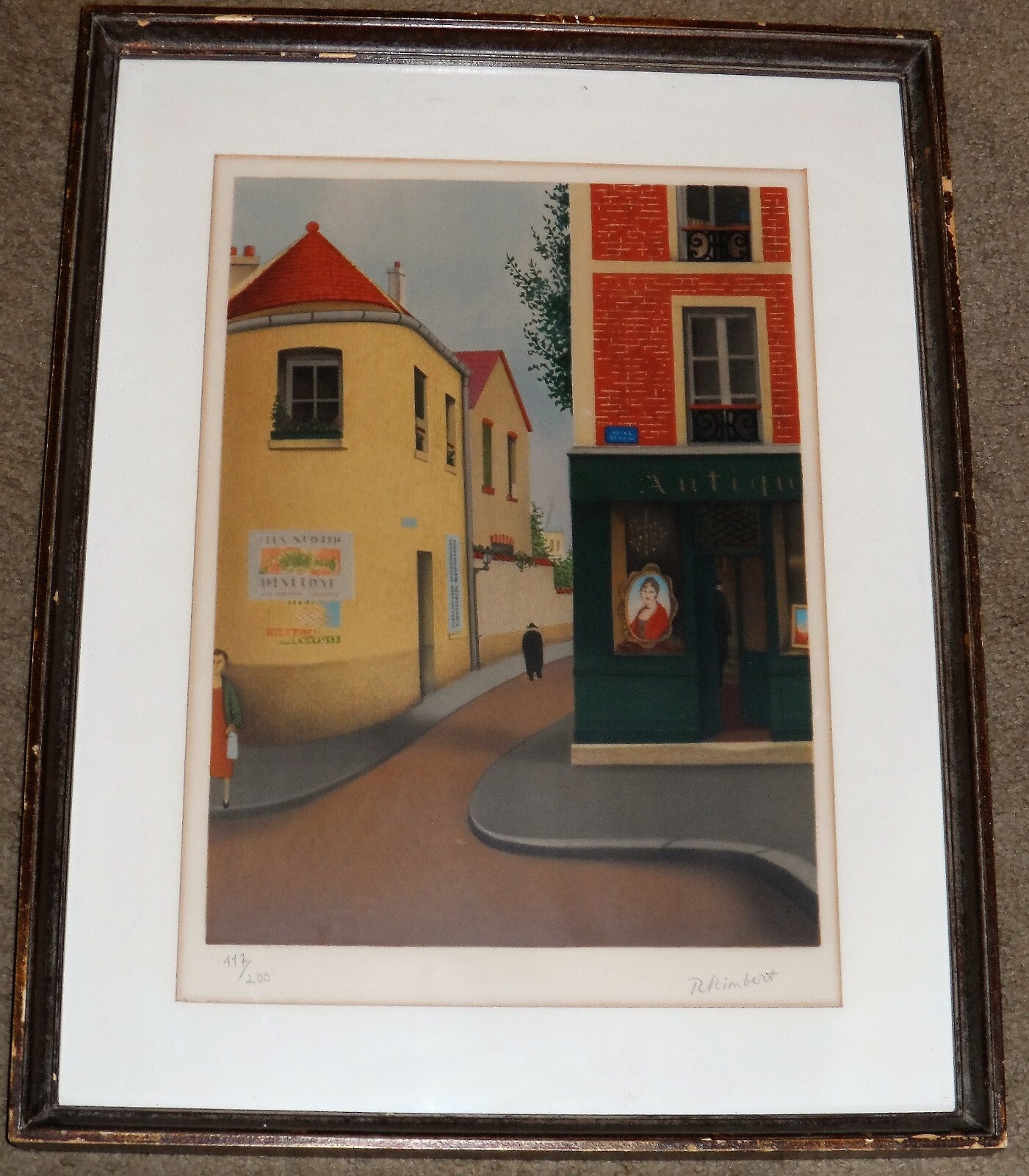 RENE RIMBERT ARTIST SIGNED LITHOGRAPH OF FRENCH STREET SCENE | eBay